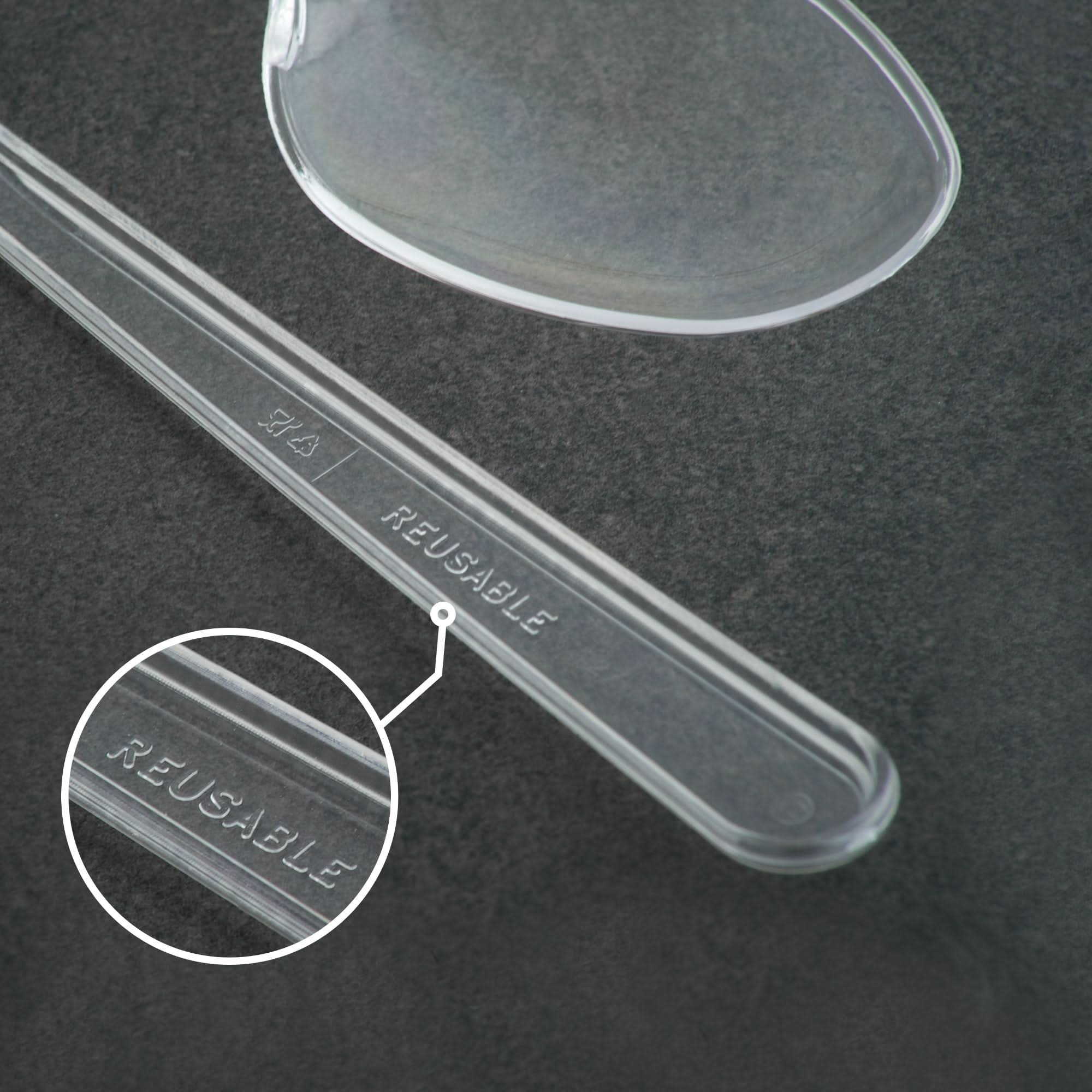 Plastic Cutlery: Pack of 100 (18cm~7 Inches) Clear Reusable Plastic ...